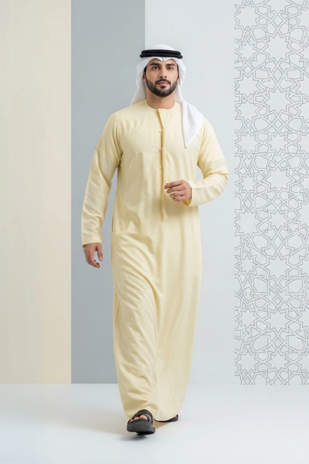 Pale Lemon Emirati Kandura in UAE | Luxury | Shabab al Yola