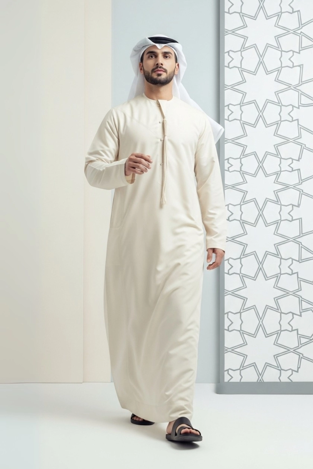Cream Emirati Kandura in UAE | Luxury | Shabab al Yola