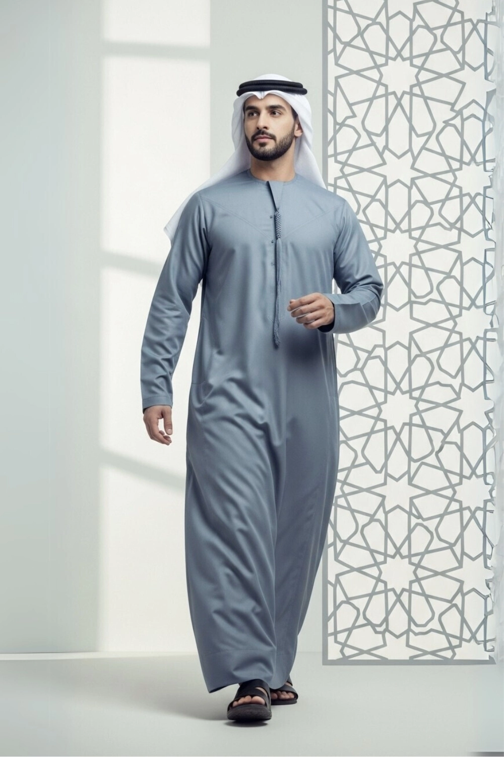 Steel blue Emirati Kandura in UAE | Luxury | Shabab al Yola